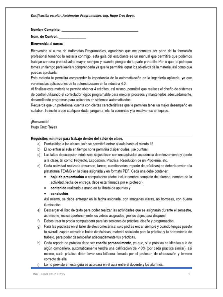 Guía Temática - AUTÓMATAS PROGRAMABLES - Feb-Jun24 | PDF | Controlador lógico programable ...