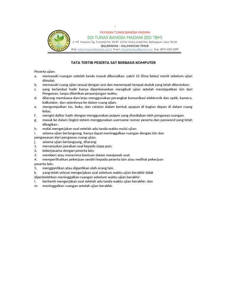 Tata Tertib SAT | PDF