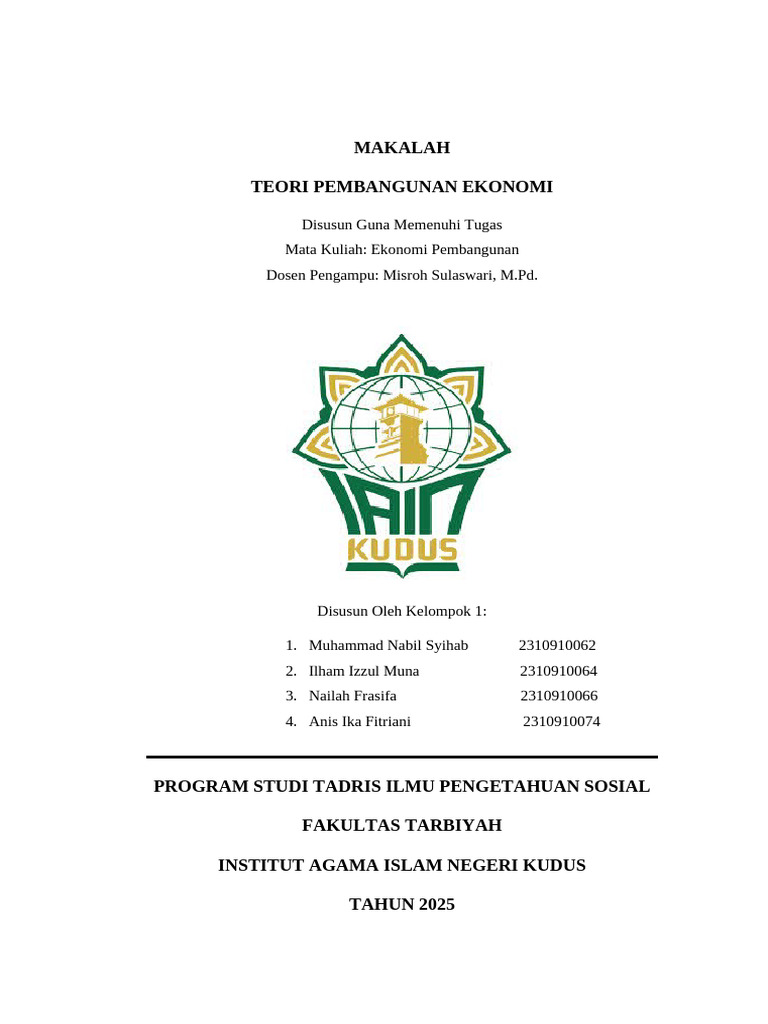 Kel 1 - MKLH Teori Pembangunan Ekonomi | PDF