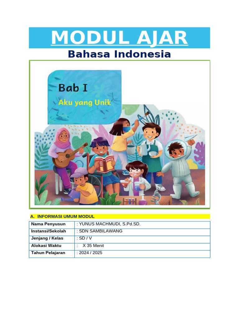 BAB 1 - MA B Indo Kls 5 (datadikdasmen.com) | PDF