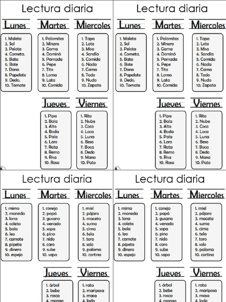 Plan de Lectura Semanal | PDF
