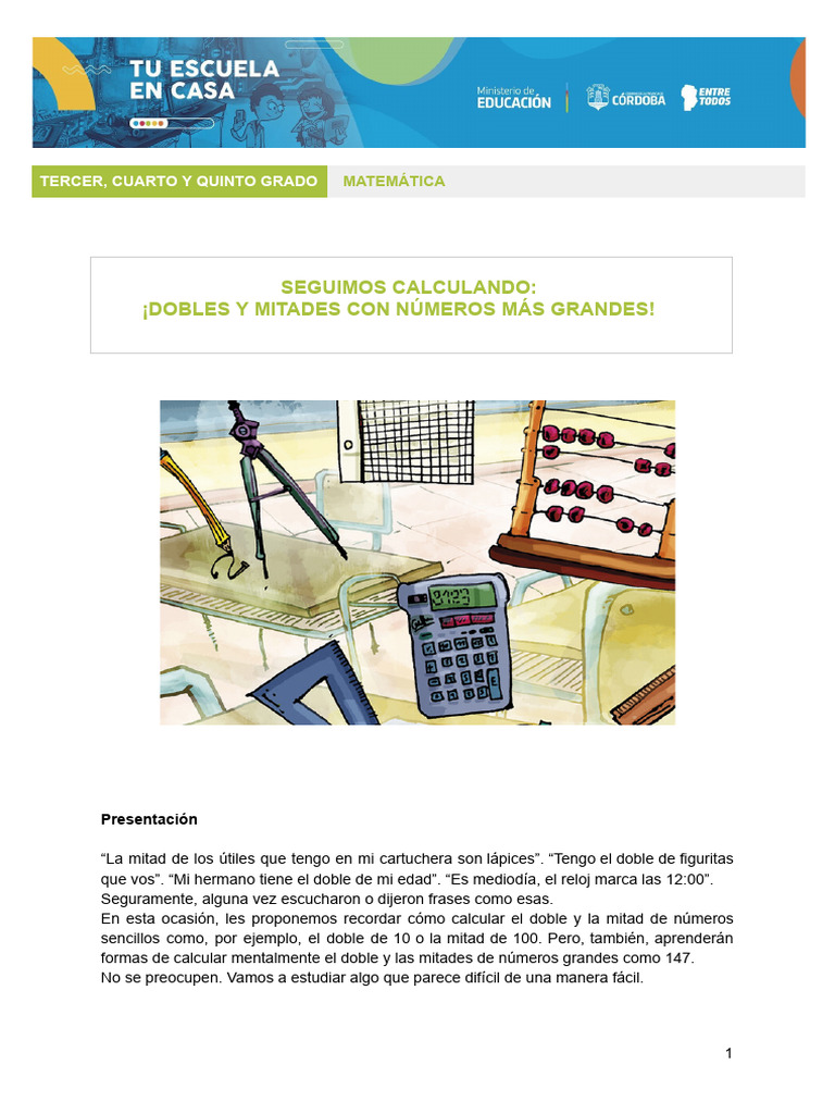 Copia de Seguimos Calculando - ¡Dobles y Mitades Con Números Más ...