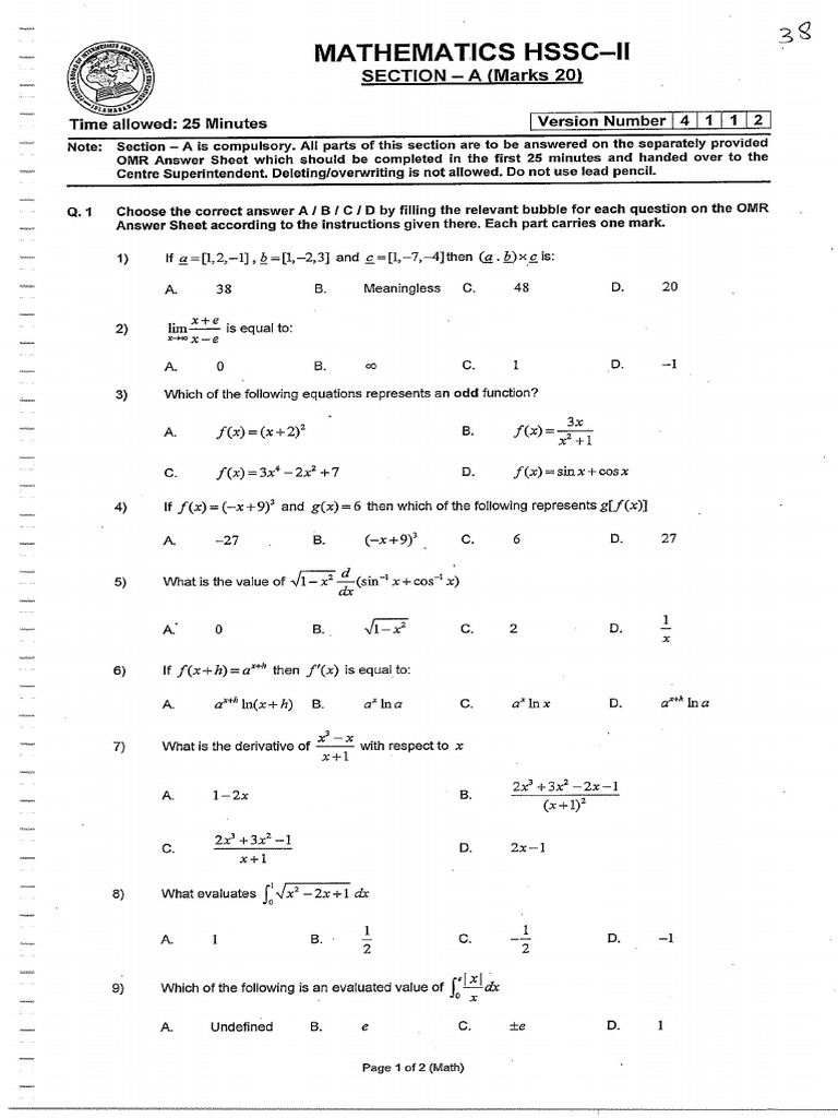 Maths Past Papers | PDF