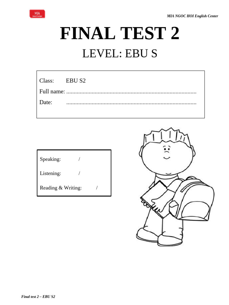 Final Test 2 - Ebu S (U3,4,5) | PDF | Applied Linguistics | Learning ...