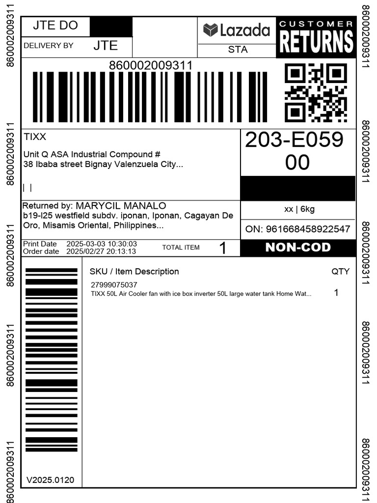 Return Label | PDF