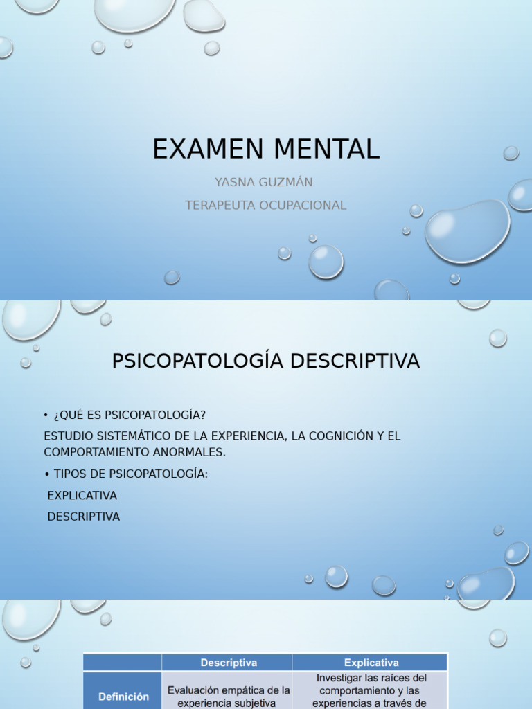 Clase 5 Examen Mental | PDF