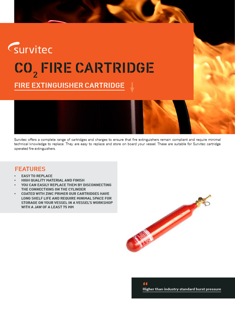 Survitec Cartridge Fire Extinguishers | PDF | Cartridge (Firearms) | Flight