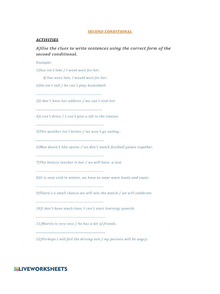 Second Conditional Exercises 1 | PDF