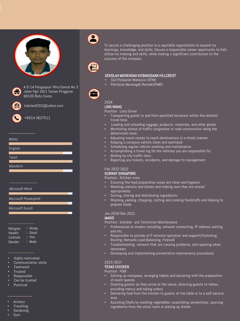 Resume Kokilan Kanapathy | PDF