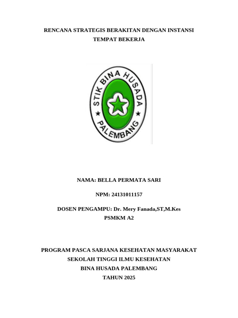 Bella Permata Sari - 24131011157 - PSMKM A2 - Rencana Strategis | PDF