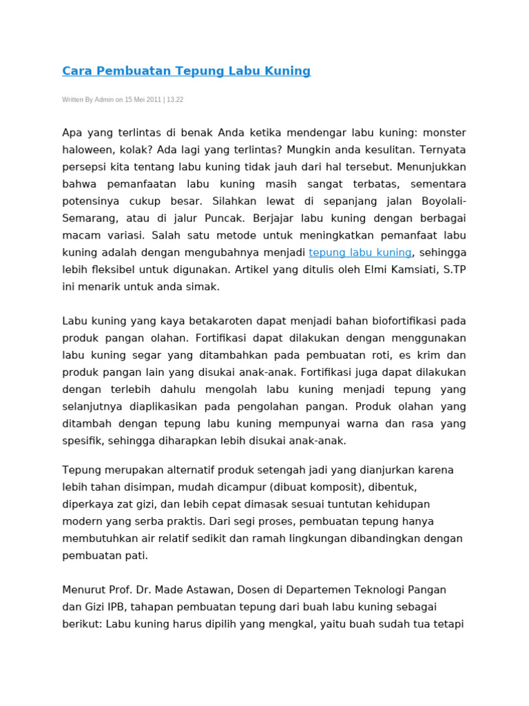 Pengolahan Tepung | PDF