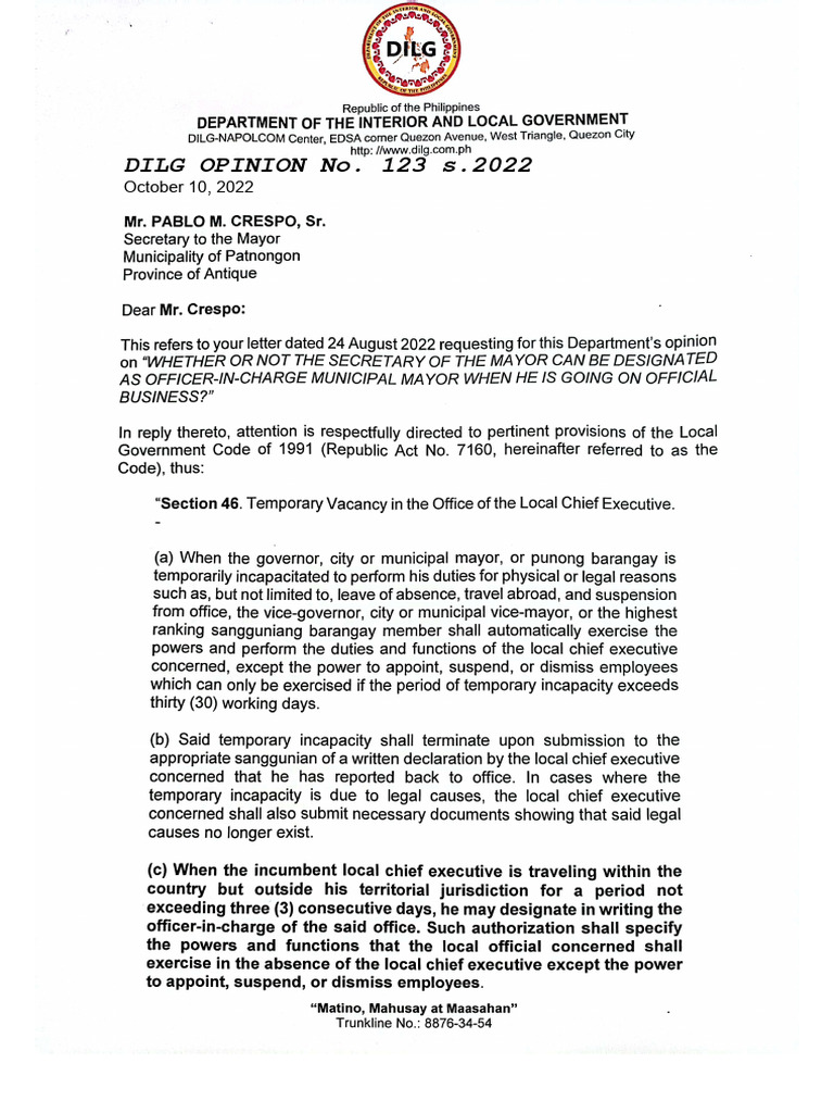 Designation of OIC | PDF