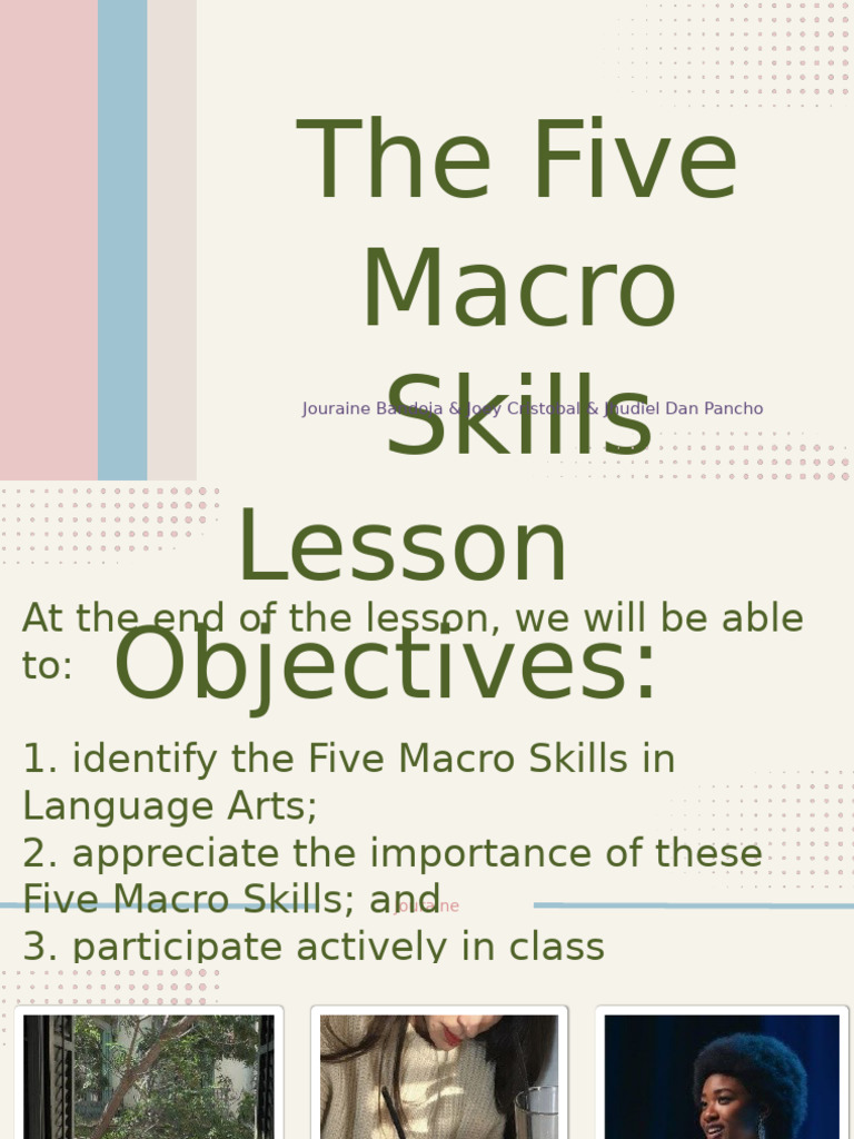 Five Macro Skills Tstrat 10 | PDF | Communication | English Studies