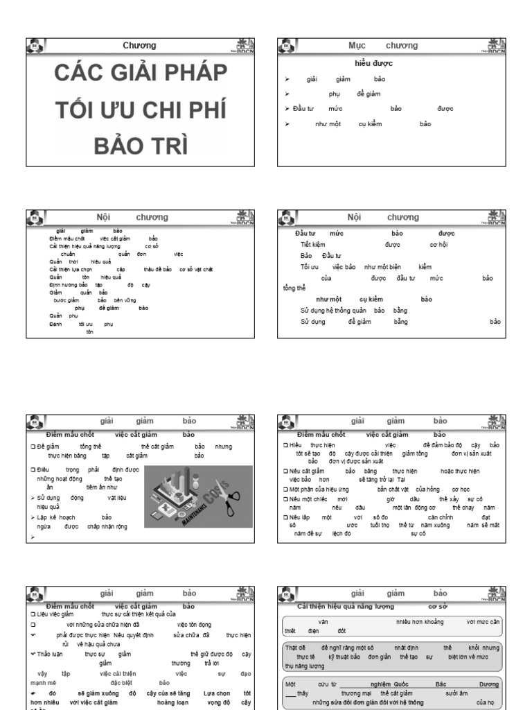 Chương 4. cac giai phap toi uu de giam chi phi BT (learning) | PDF