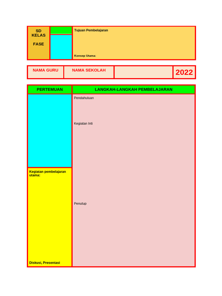 Form Modul Ajar | PDF