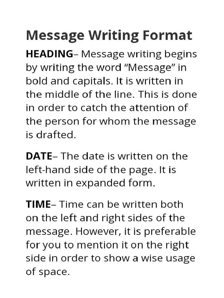 Message Writing | PDF