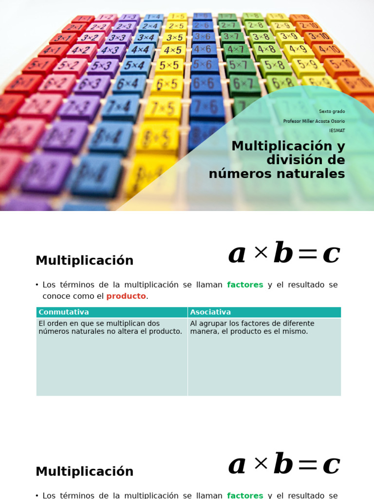 6° Multiplicación y División de Números Naturales | PDF ...