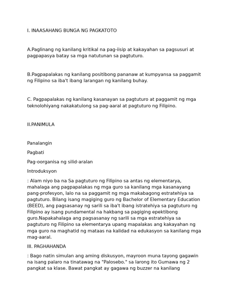 Estratehiya-sa-pagtuturo-ng-Filipino | PDF