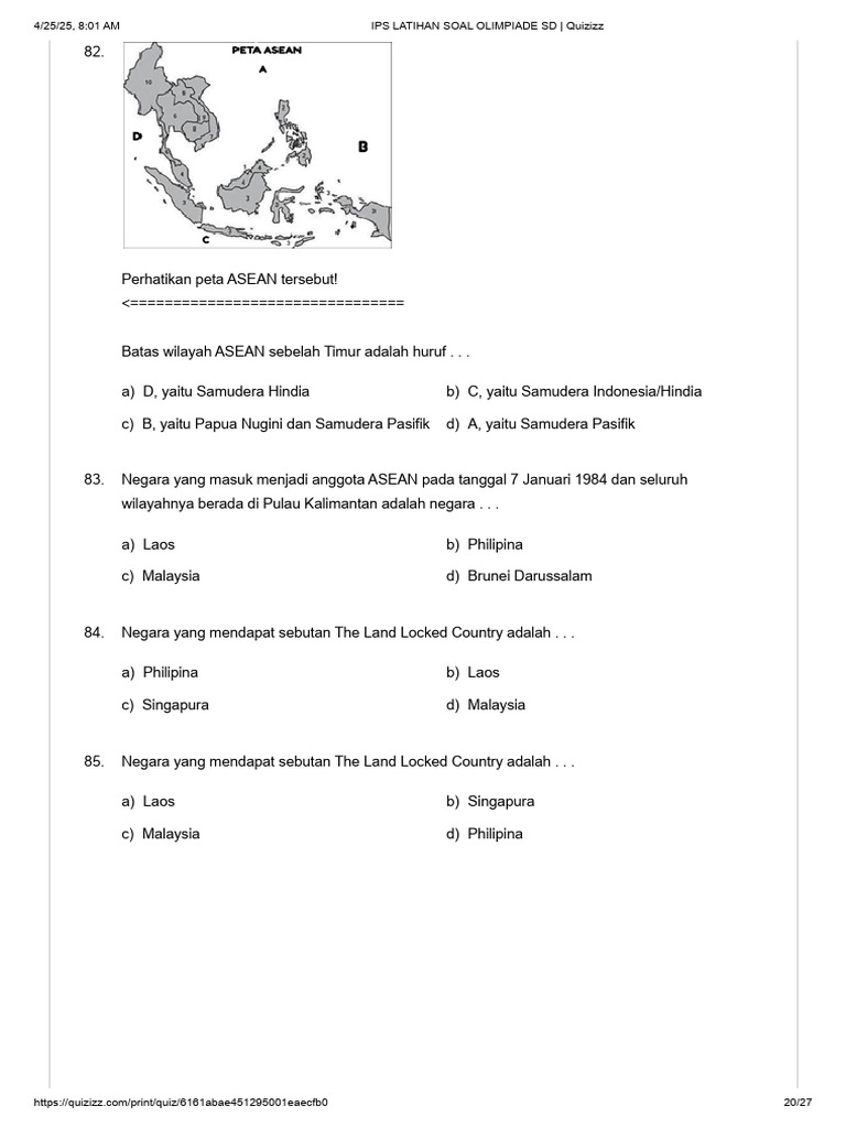 Ips Latihan Soal Olimpiade SD - 20 | PDF
