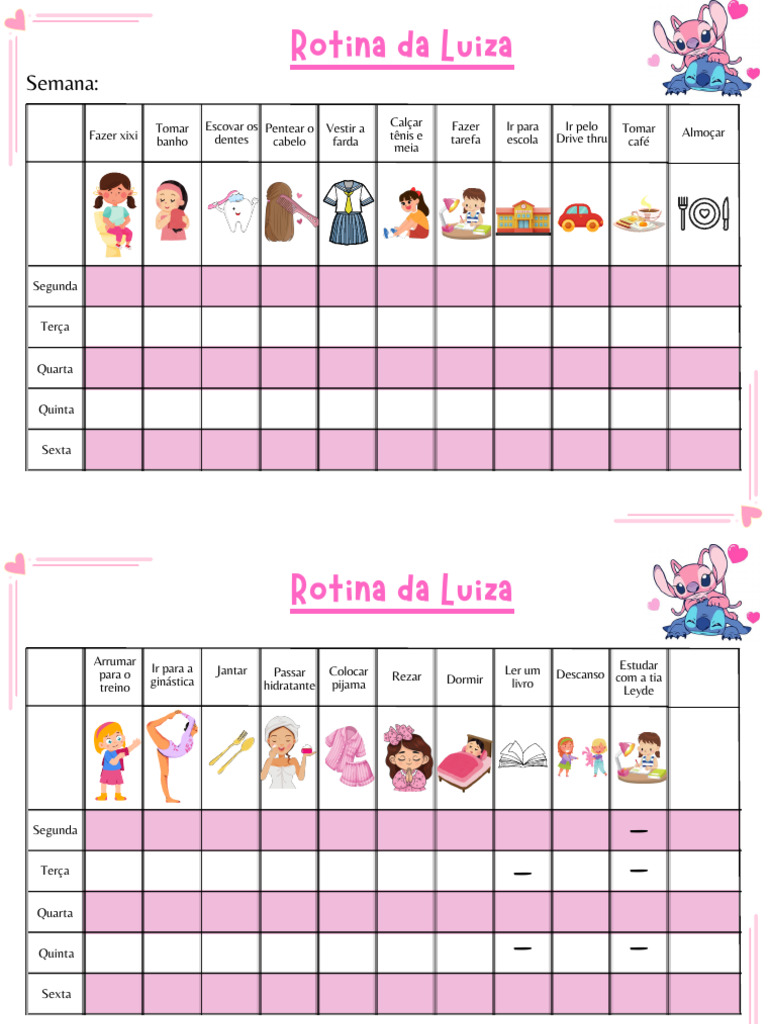 Rotina Luiza PDF | PDF