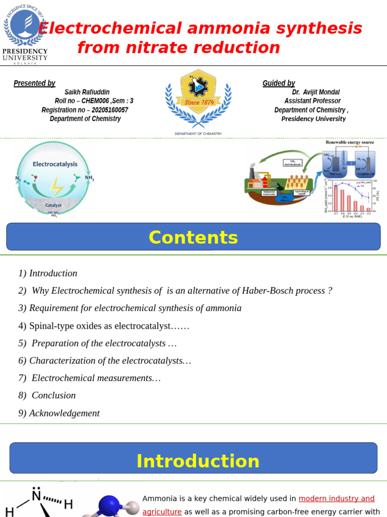 Electrochemical Ammonia Synthesis Methods | PDF | Ammonia ...