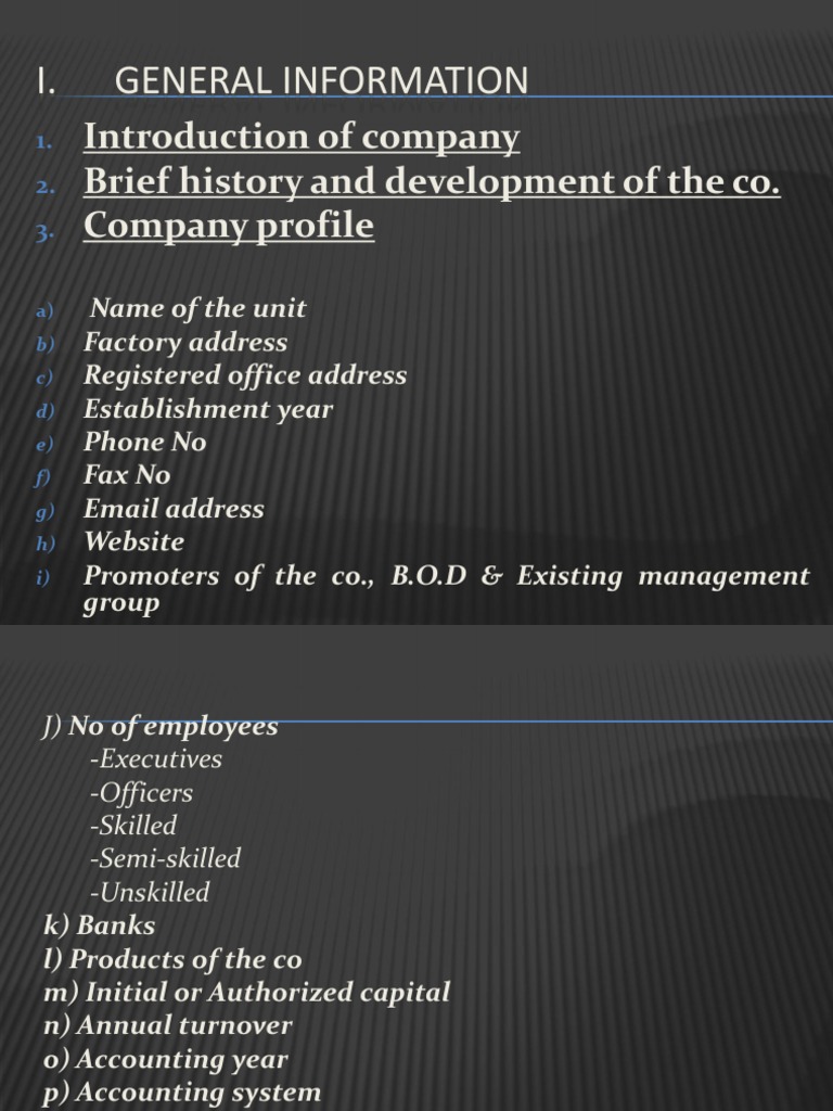 Company Profile and Departmental Overview | PDF | Factory | Employment