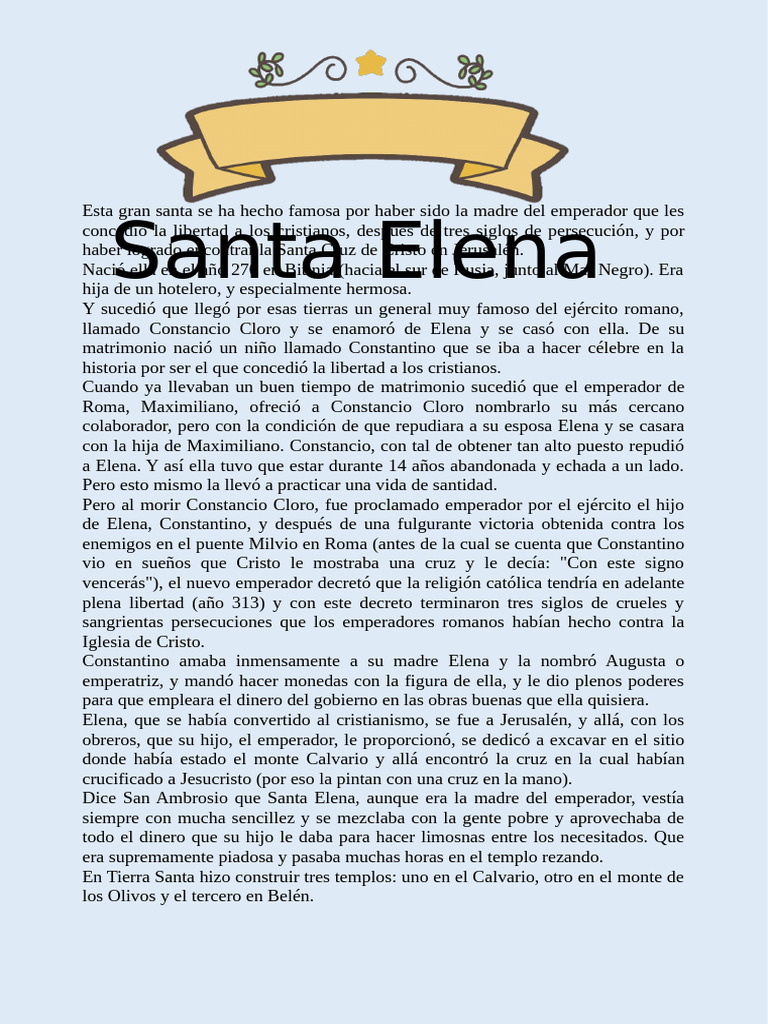 Santa Elenea | PDF | Constantino el grande