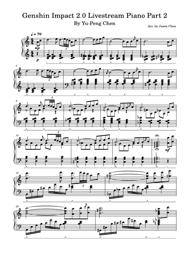 Genshin Impact - Inazuma Miscellany – Yu-Peng Chen Genshin Impact 2 0 Livestream Piano (Part 2 ...