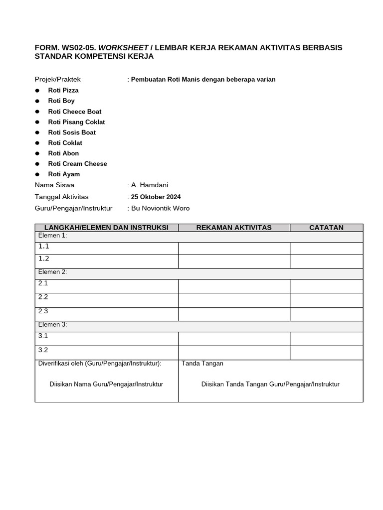 LK4-Form. WS02-05. Lembar Kerja | PDF