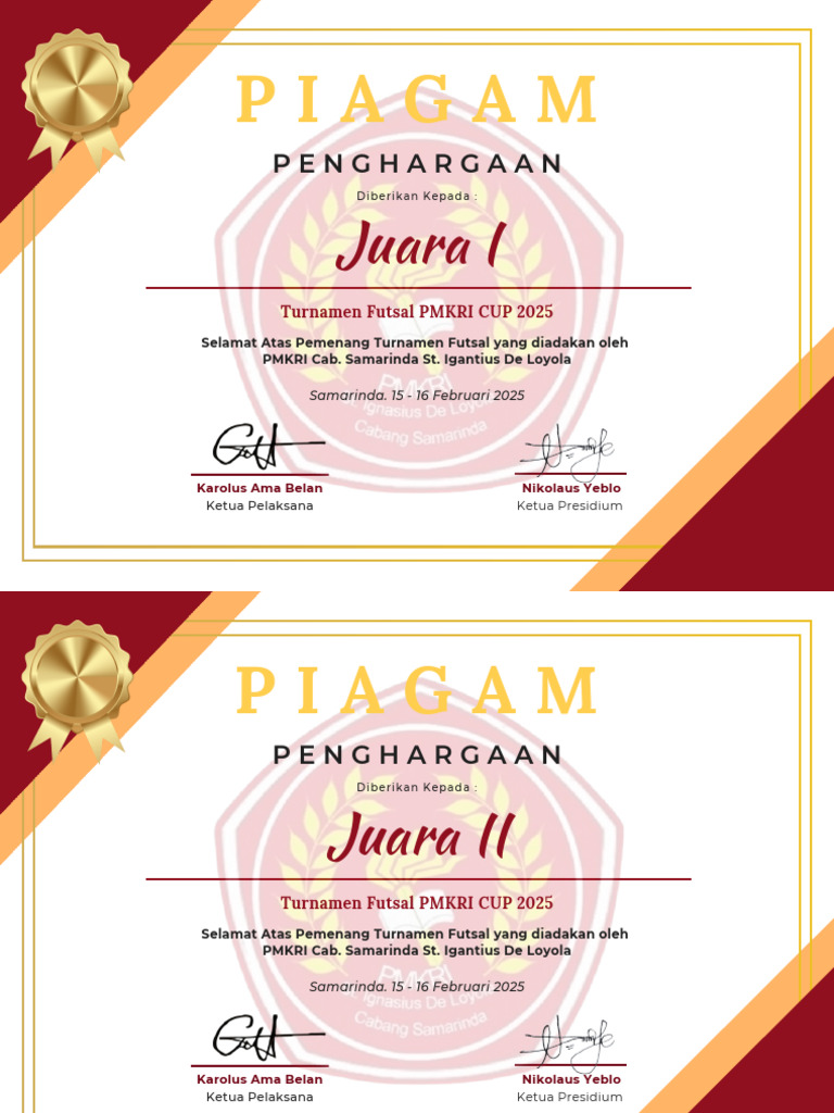 Merah Orange Modern Minimalis Piagam Penghargaan Sertifikat - 20250214 ...