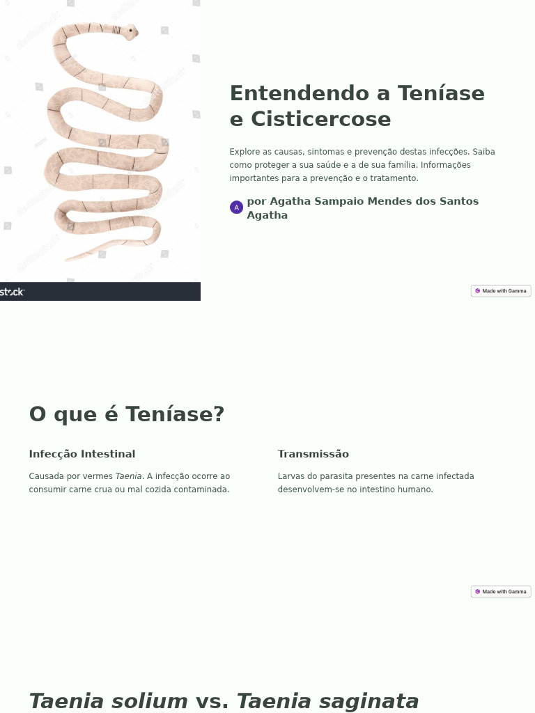 Mapa Mental: Teníase e Cisticercose | PDF
