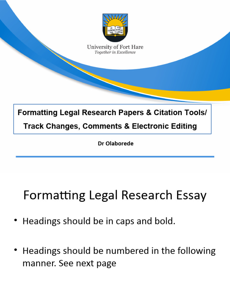 Legal Research Essay Formatting Guide | PDF | Citation | Text