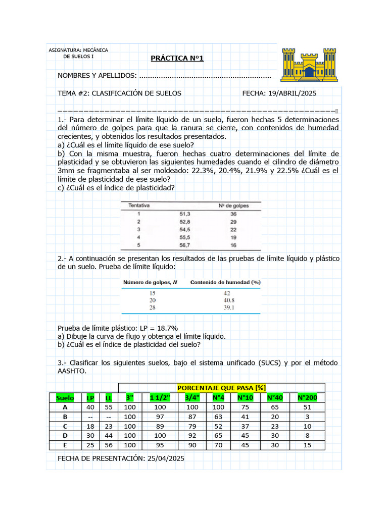 Practica #1 2p Suelos1 I 2025 | PDF