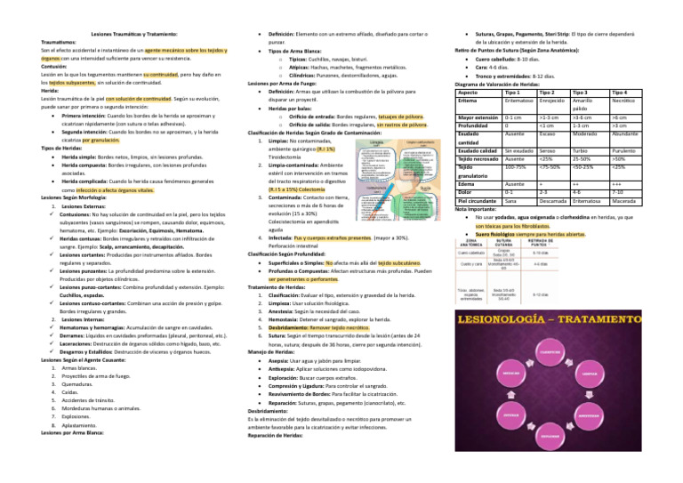 Lesiones Traumáticas: Tipos y Tratamiento | PDF | Herida