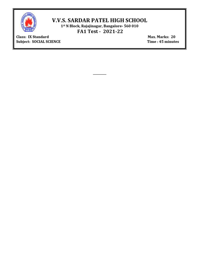 IX SocialScience FA1 | PDF