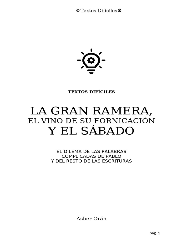 La Gran Ramera El Vino de Su Fornicación y El Sábado | PDF ...