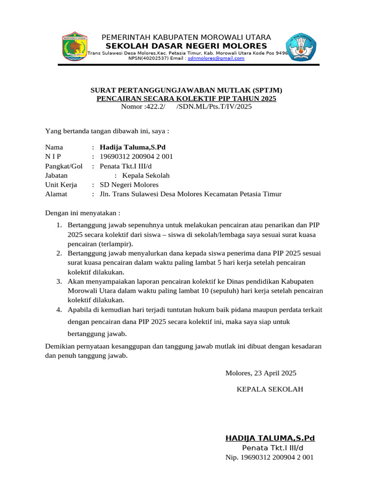 SPTJM Pip Tahun 2025 | PDF