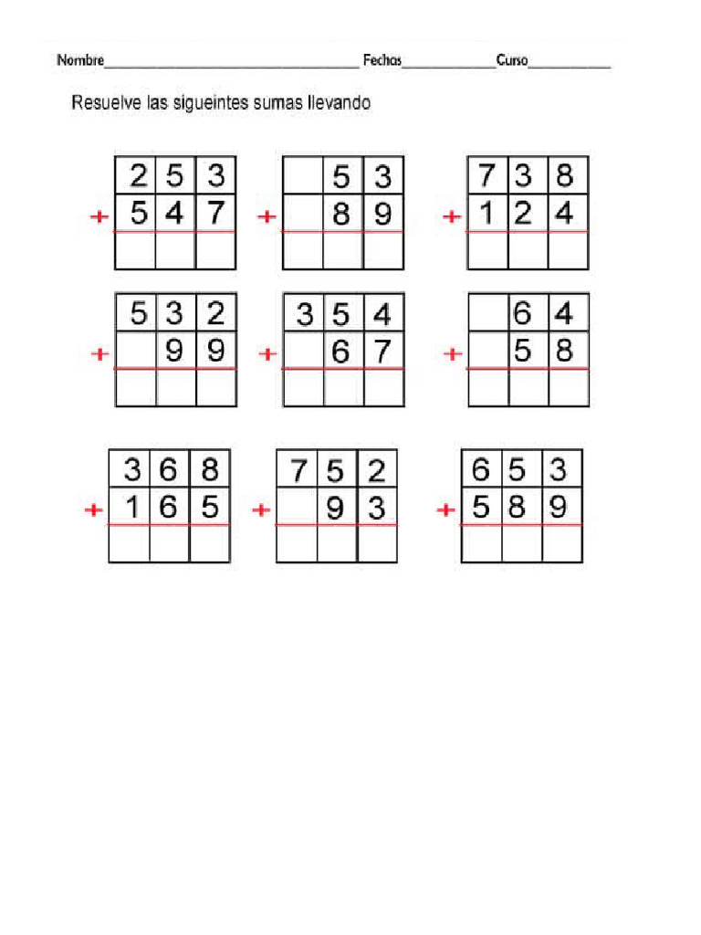 Sumas Con Llevadas | PDF
