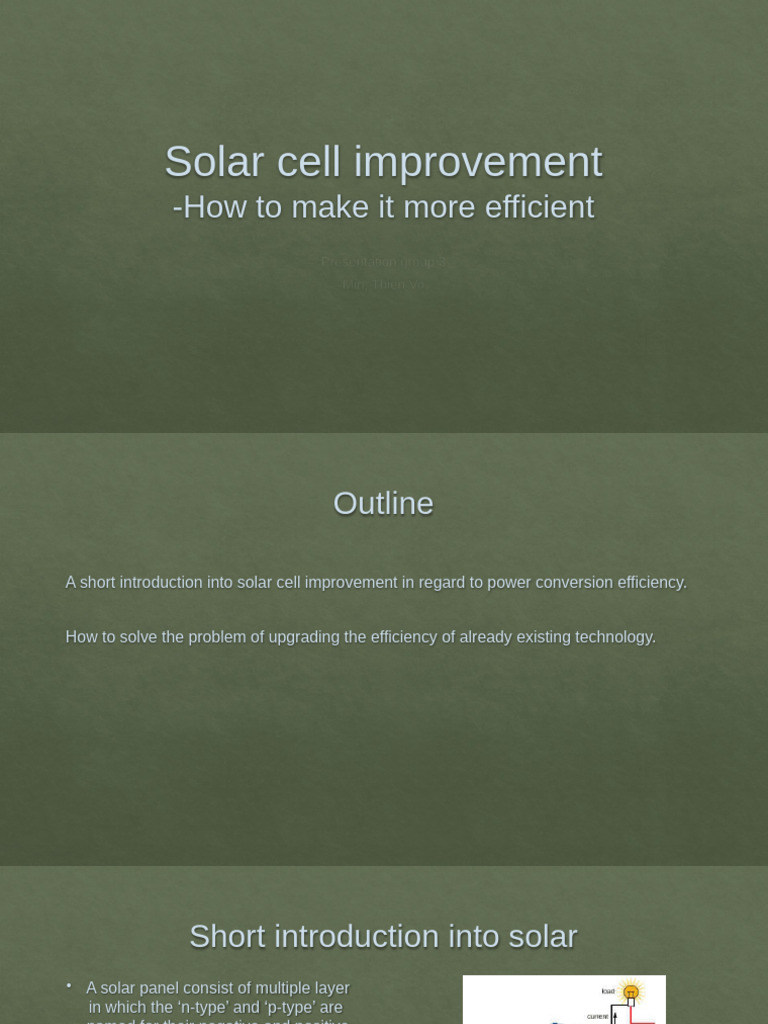 Enhancing Solar Cell Efficiency Techniques | PDF | Solar Cell ...