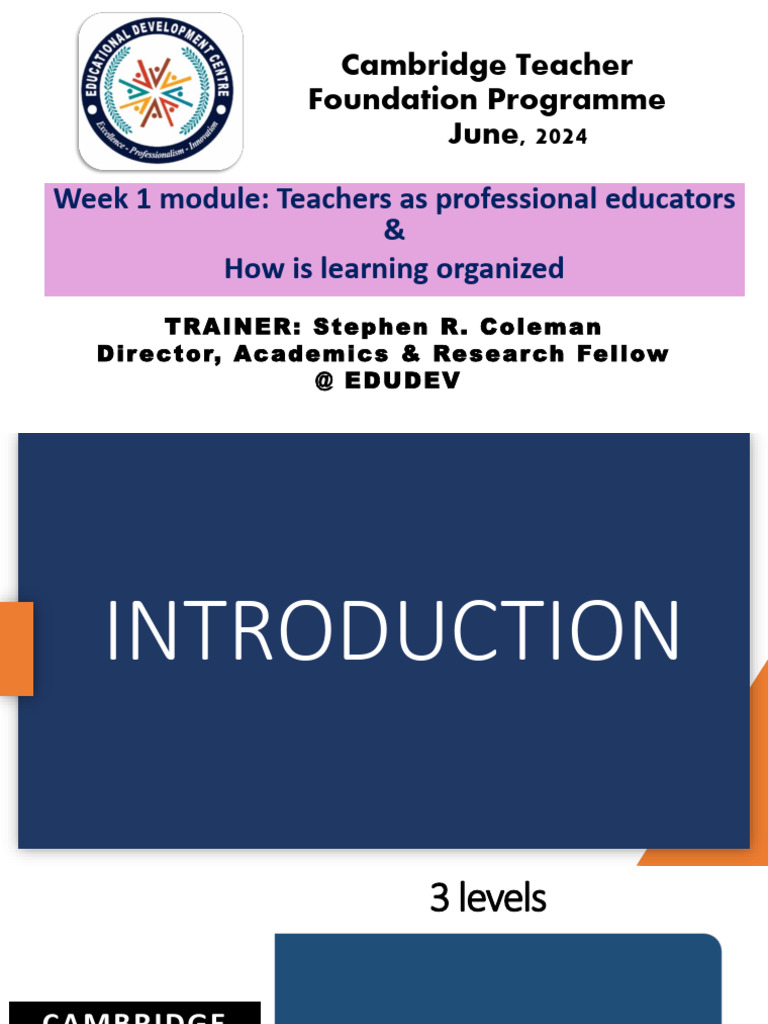Week 1 Module-Part 1-For Participants | PDF | Learning | Teaching