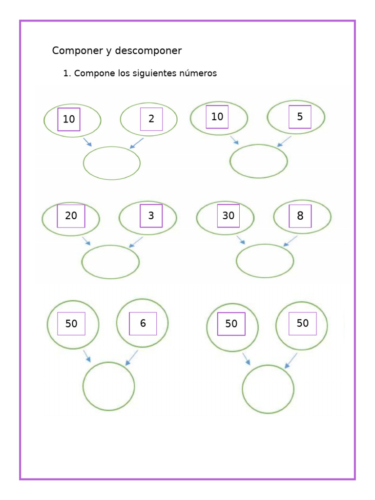 2° BÁSICO Componer y Descomponer Ficha 2 | PDF