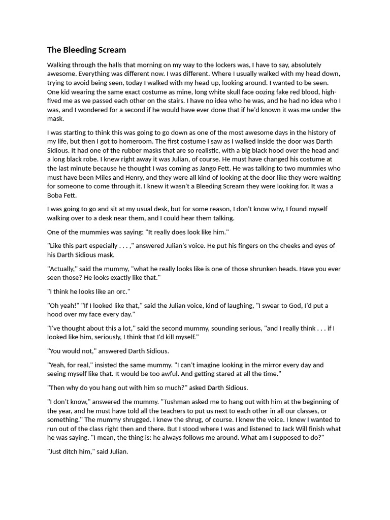 Bleeding Scream Analysis | PDF