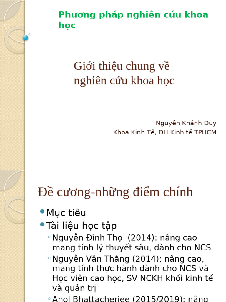 Chuong 1 - Gioi Thieu Chung Ve NCKH | PDF
