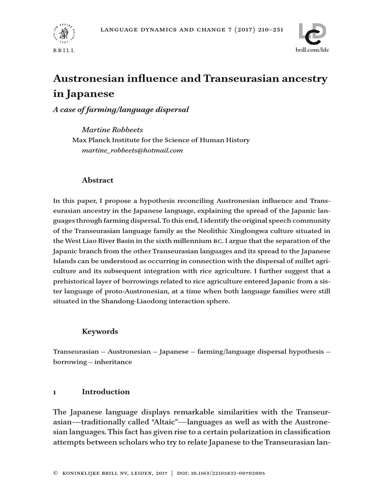 2017_Austronesian_influence_and_Transeu | PDF | Language Families ...
