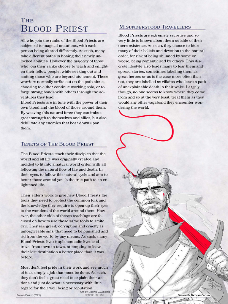 Blood Priest 5E Class | PDF