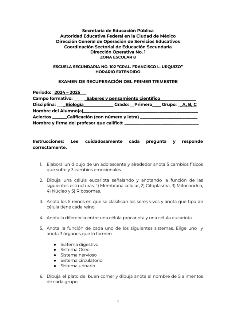 24 2do. Examen Recuperación | PDF