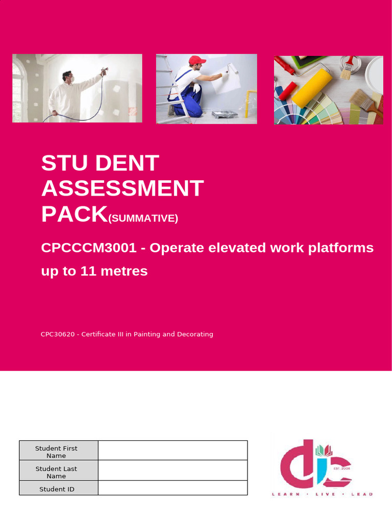 CPCCCM3001 Student Assessment Pack V1.0 1 | PDF