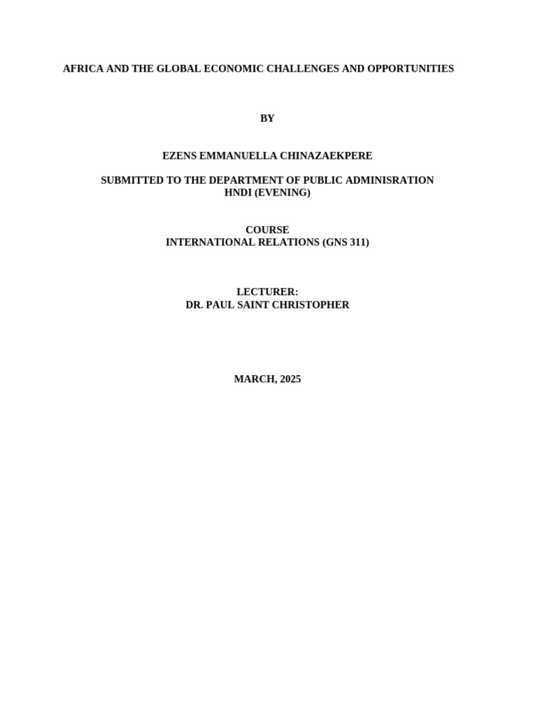 Globalization Challenges in Africa | PDF | Pan Africanism | Globalization