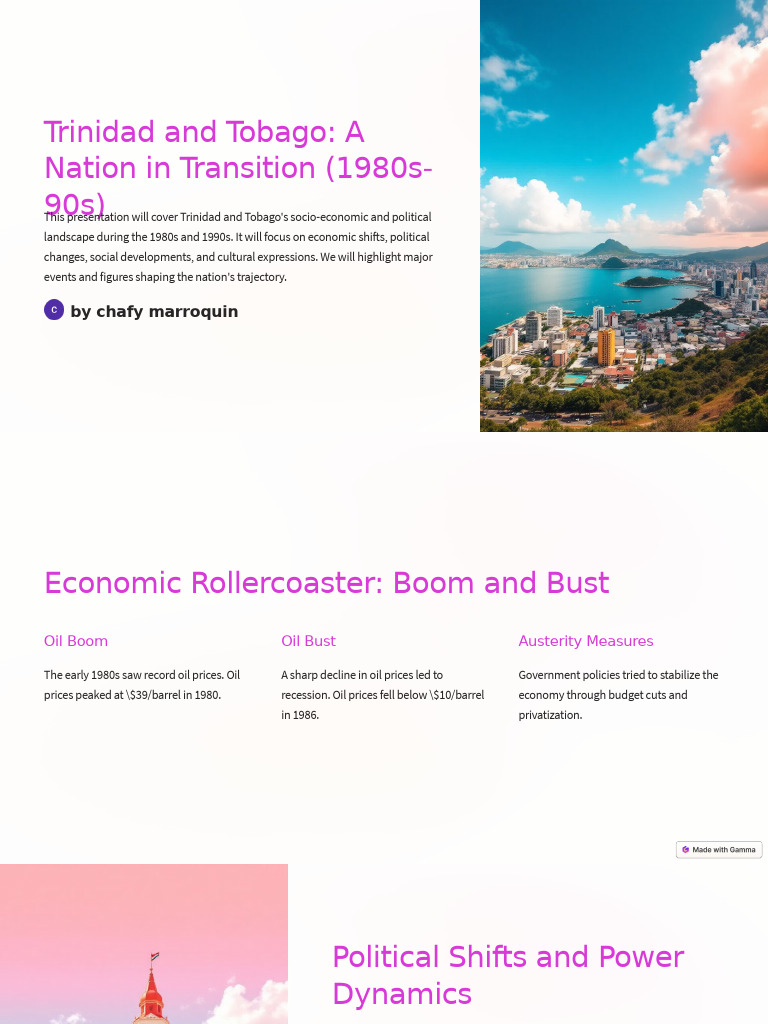 Trinidad and Tobago A Nation in Transition 1980s 90s | PDF | Trinidad ...