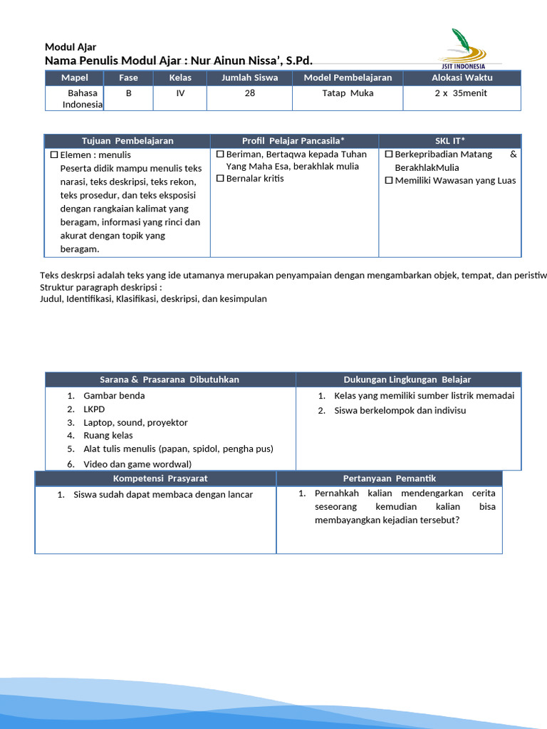 Modul Ajar Competeacher Bindo | PDF